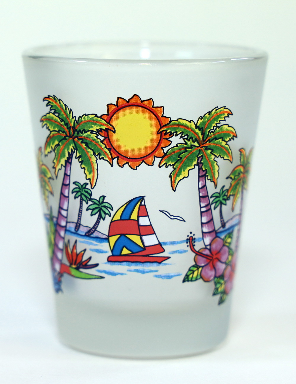 Caribbean Paradise Frosted Caribbean Shot Glass | World by Shotglass