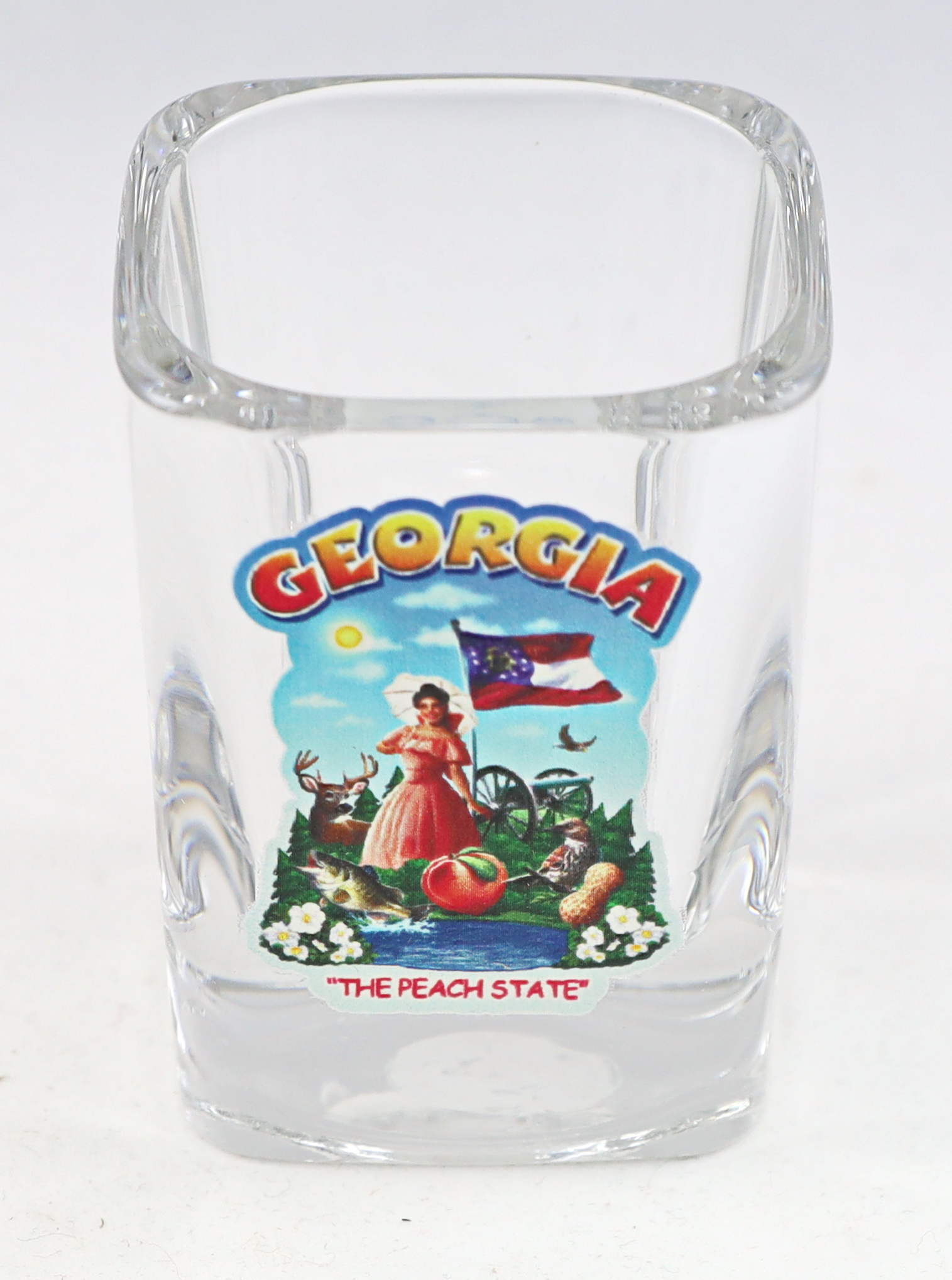 Georgia State Montage Square Shot Glass