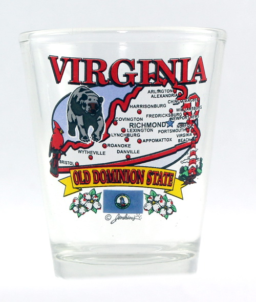 Virginia State Elements Map Shot Glass - World by Shotglass
