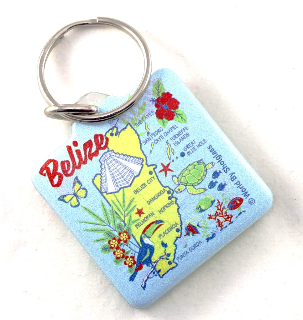 Belize Map Acrylic Square Souvenir Keychain 1.5 inches X 1.5 inches ...