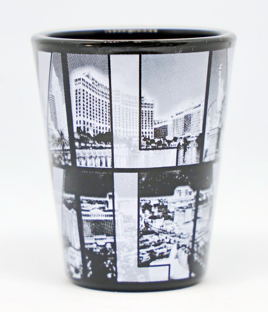 Las Vegas Nevada Black B & W Window Letters Shot Glass - World by Shotglass