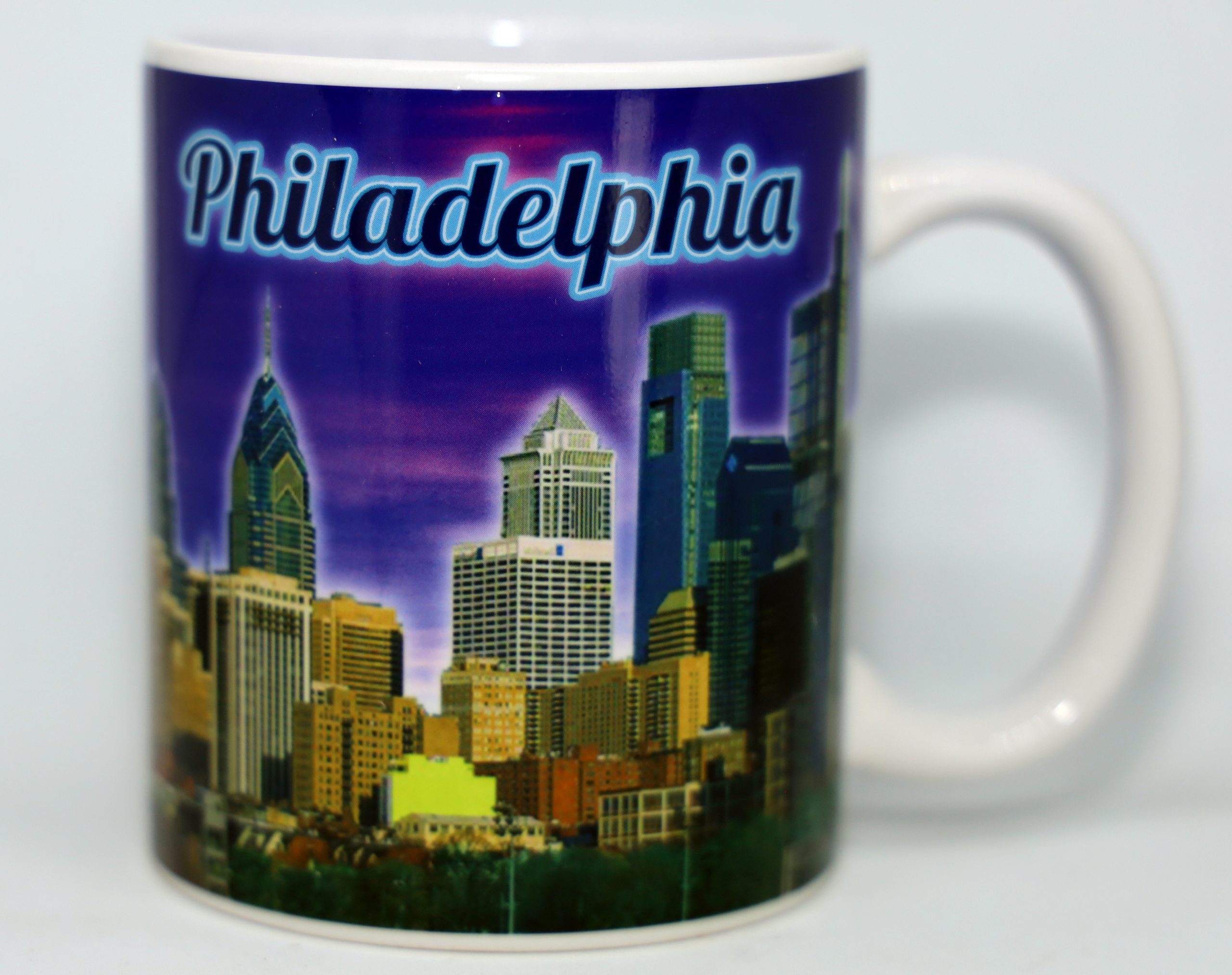 Philadelphia Pennsylvania Purple Skyline Mug