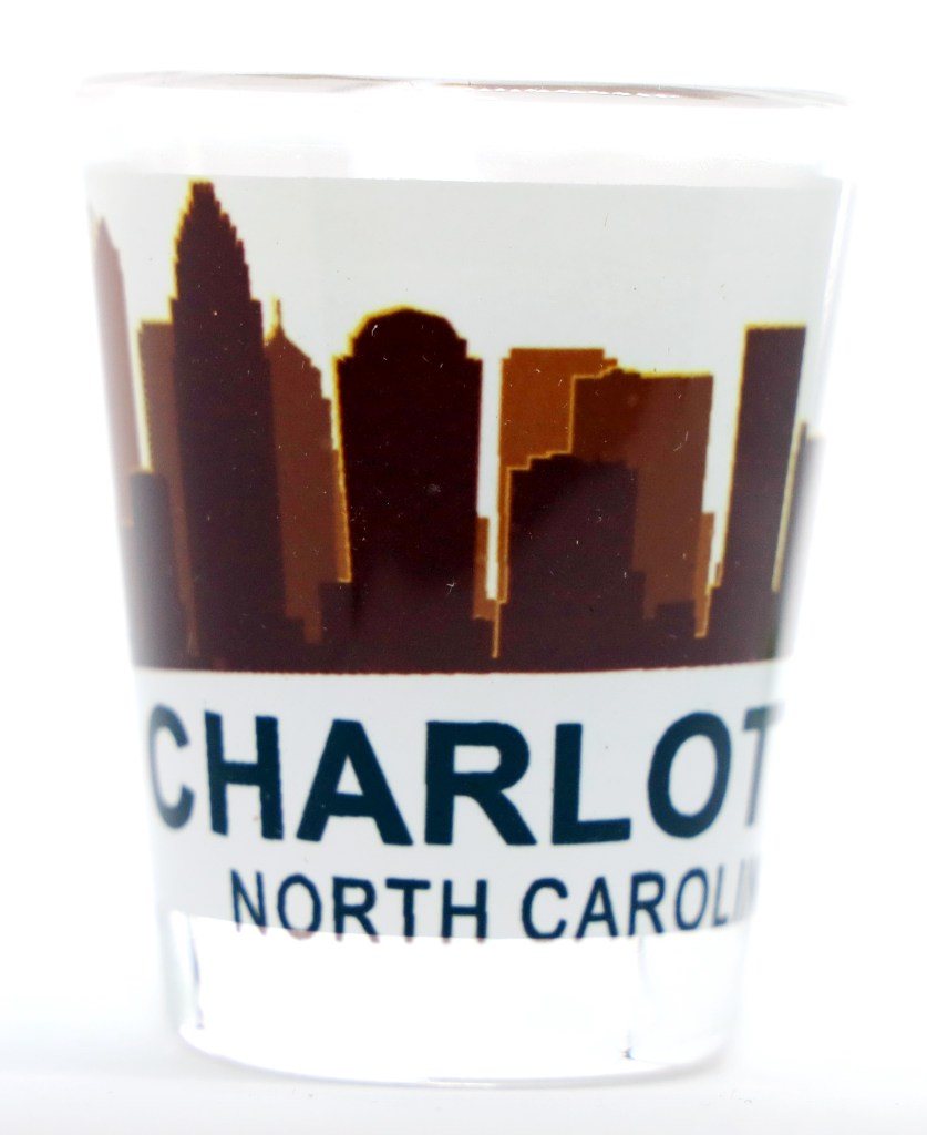 Charlotte North Carolina Sunset Skyline Shot glass - World by Shotglass