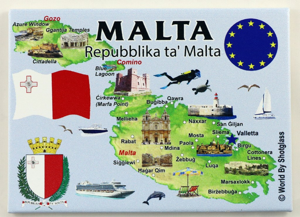 Malta EU Series Souvenir Fridge Magnet 2.5 inches X 3.5 inches - World ...