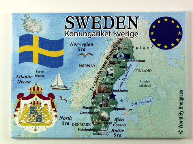 Sweden EU Series Souvenir Fridge Magnet