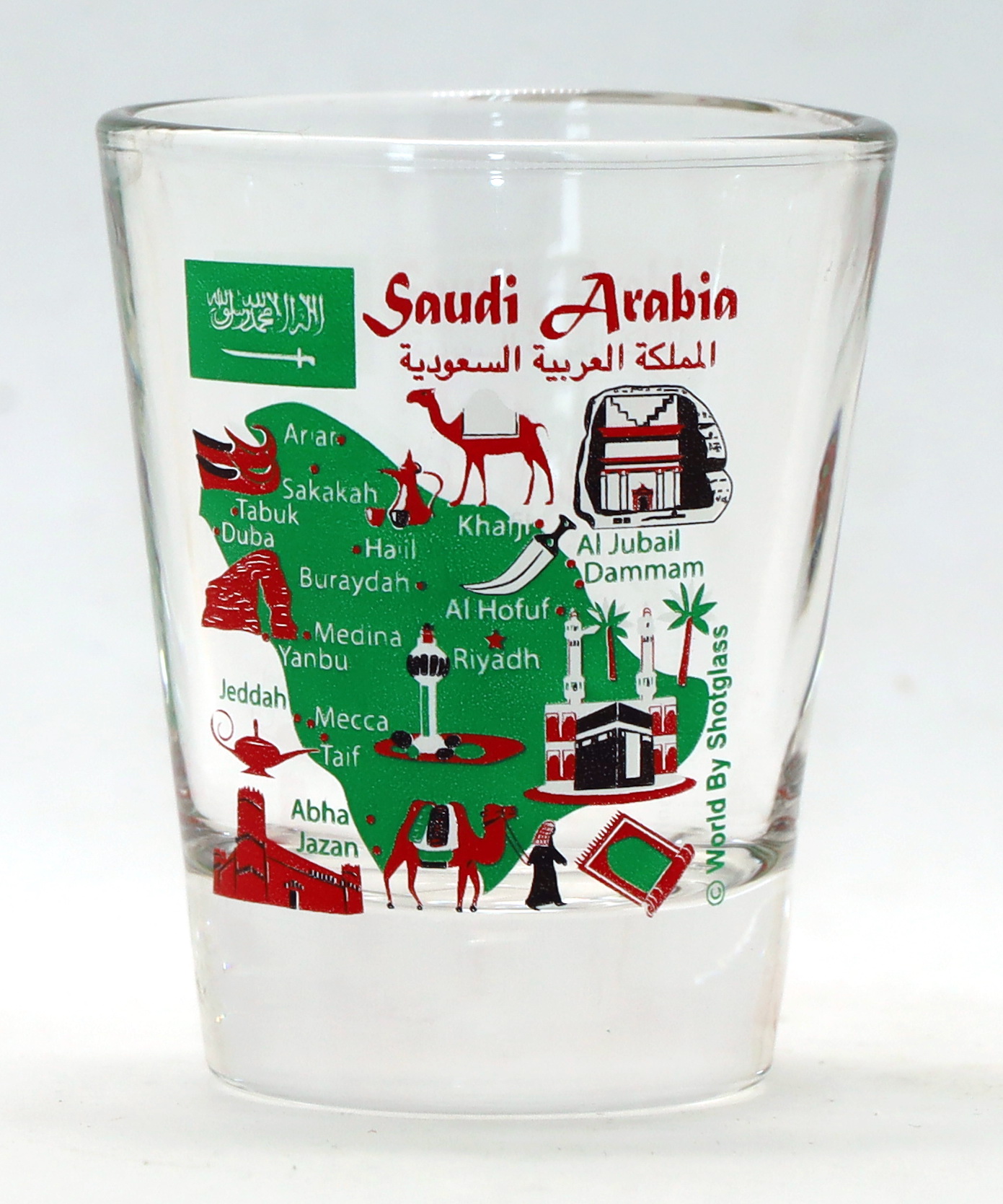 Saudi Arabia Landmarks and Icons Collage Shot Glass