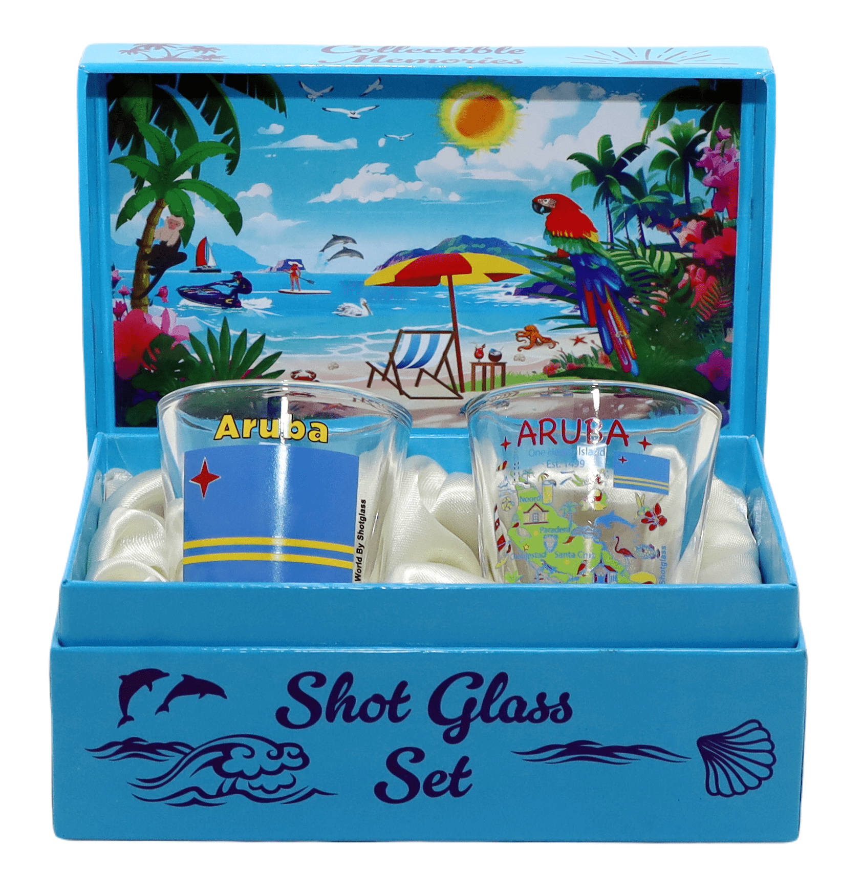 Aruba Sea Shells Boxed Shot Glass Set