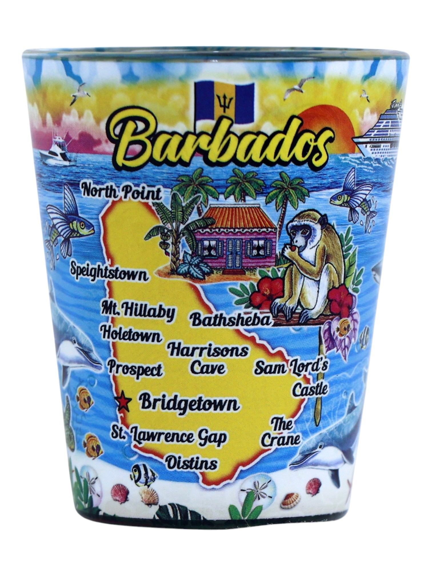 Barbados Landmarks and Icons Collage Shot Glass