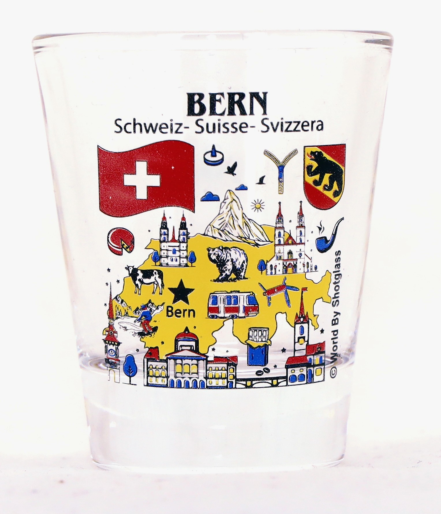 Bern Switzerland Landmarks and Icons Collage Shot Glass
