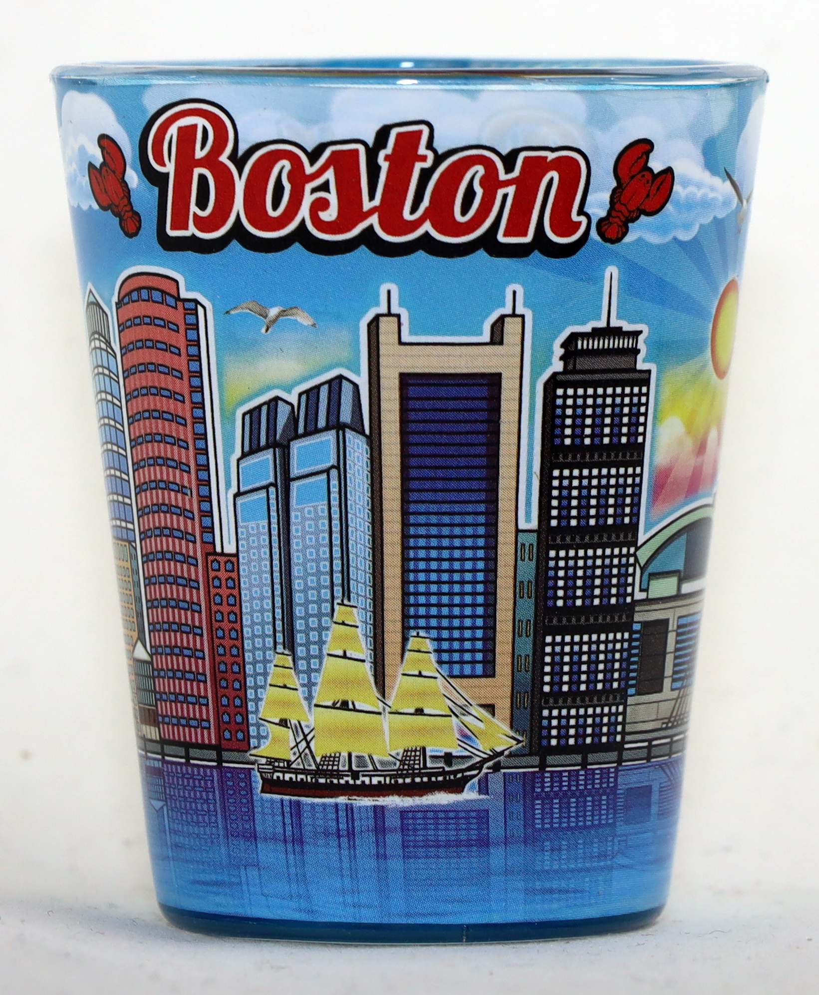 Boston Massachusetts Color Photo Letters Outside Blue Skyline Inside ...
