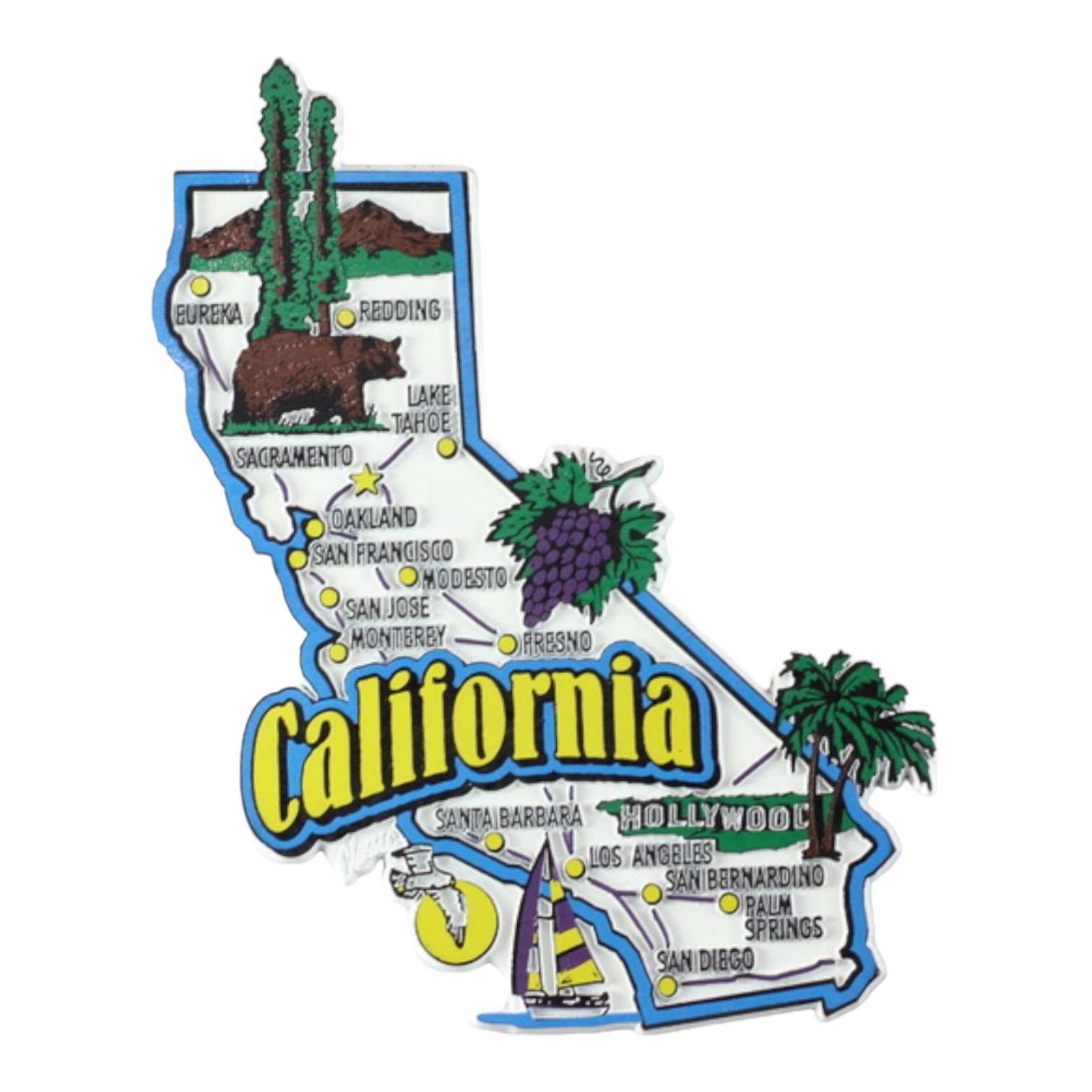 Fridge Magnets State Map and Landmarks Collage Collection Archives ...