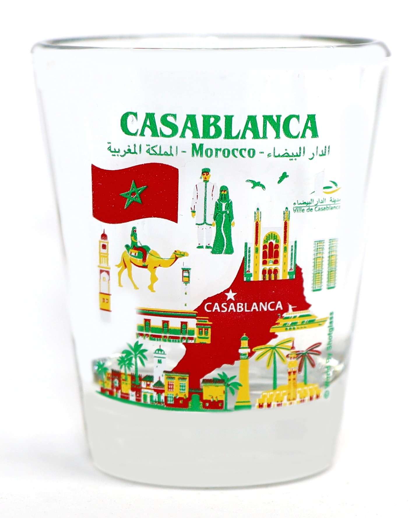 Casablanca Morocco Landmarks and Icons Collage Shot Glass | World by ...