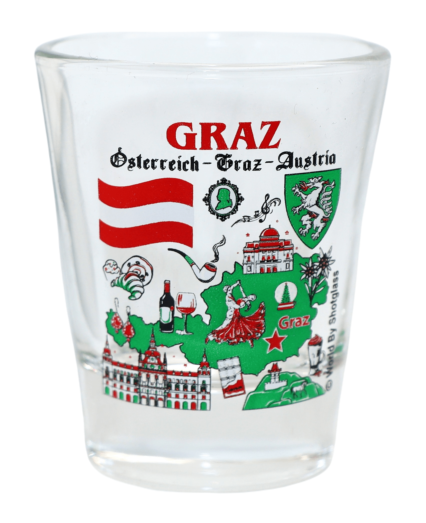 Linz Austria Landmarks and Icons Collage Shot Glass
