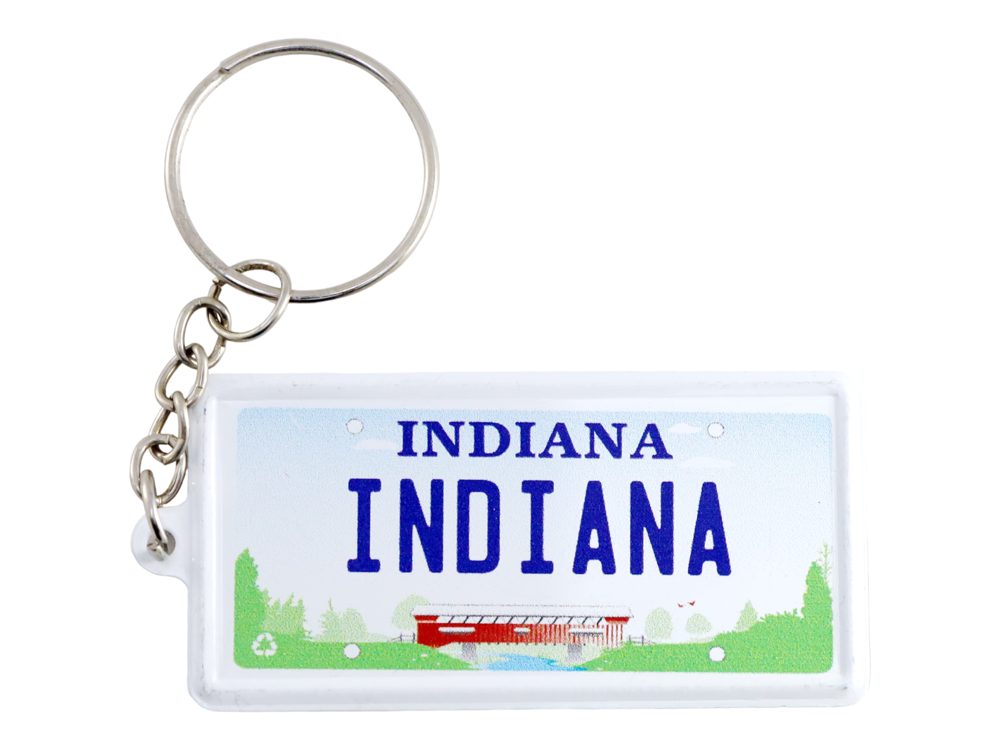 Indiana License Plate Aluminum Ultra-Slim Rectangular Souvenir Keychain