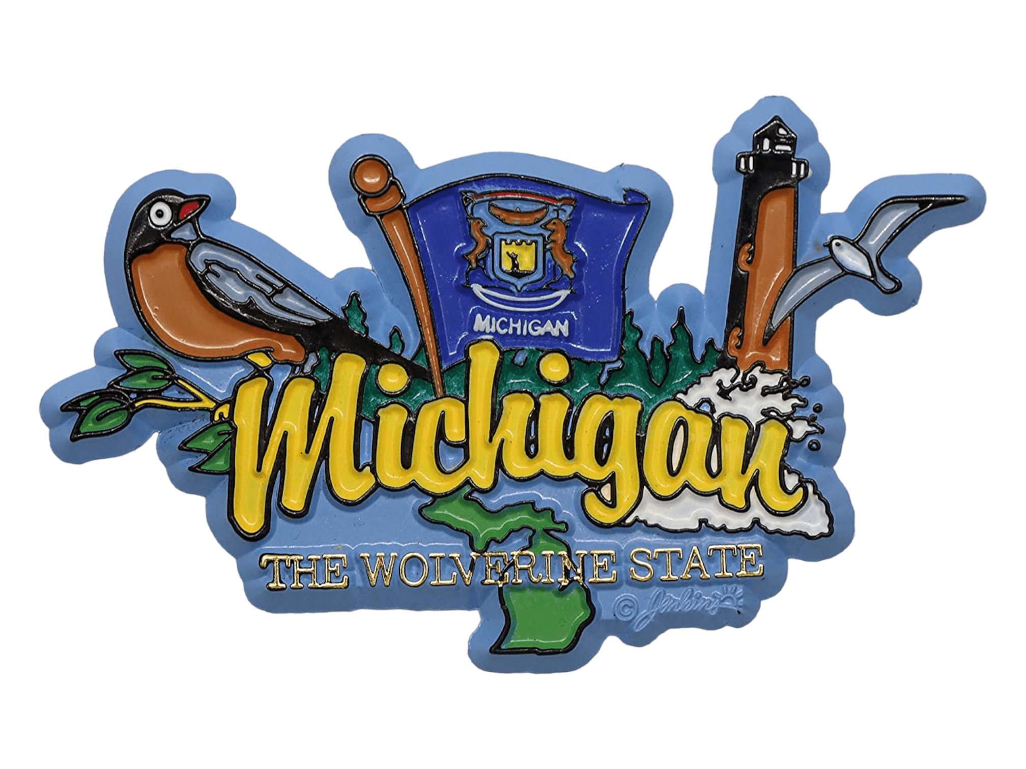 Michigan State Elements Fridge Collectible Souvenir Magnet