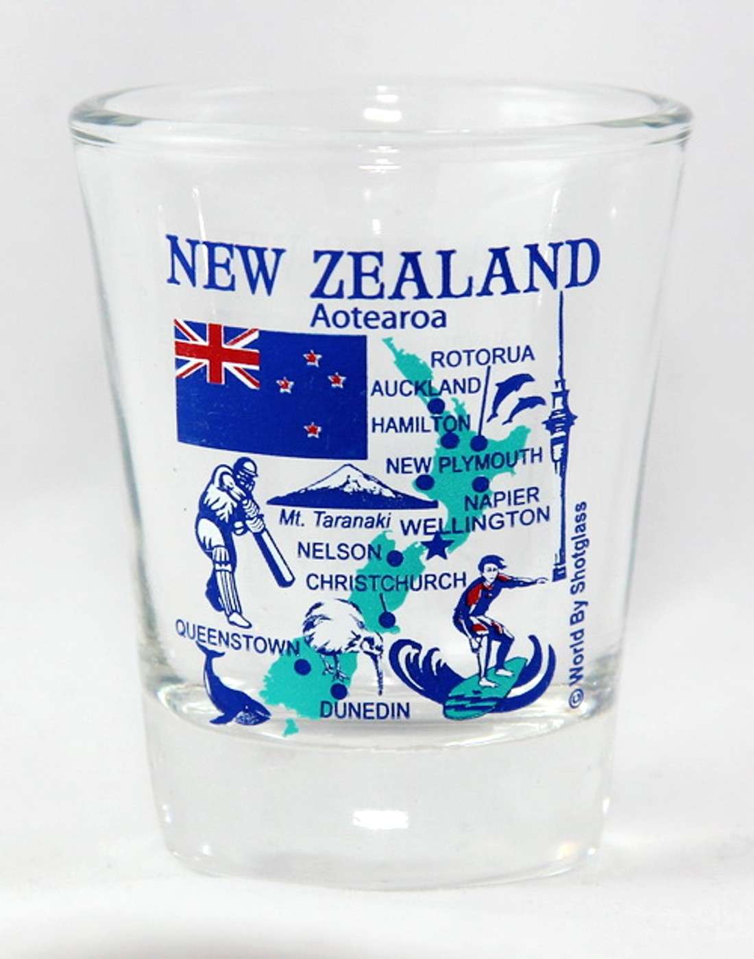 New Zealand Landmarks and Icons Collage Shot Glass